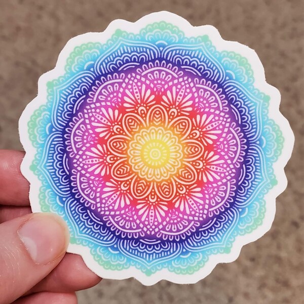 Colorful Mandala Sticker - Etsy