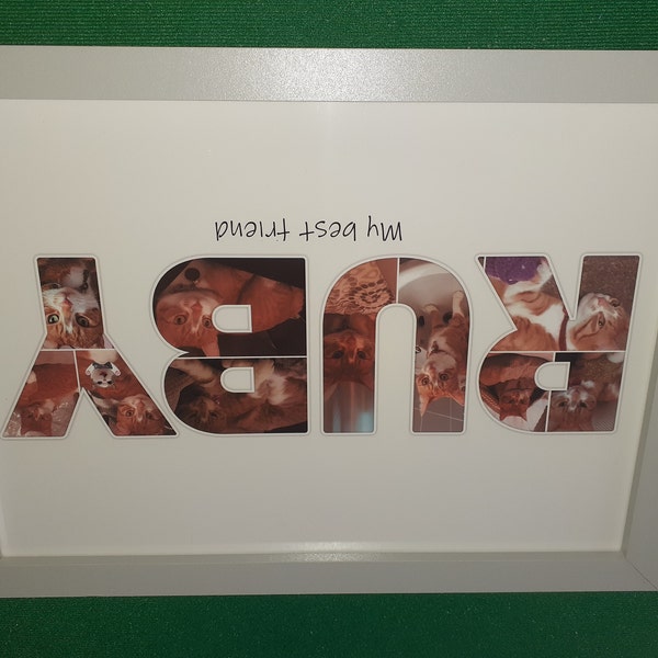Personalised Name Photo Collage, Name Print, Custom Text Collage ...