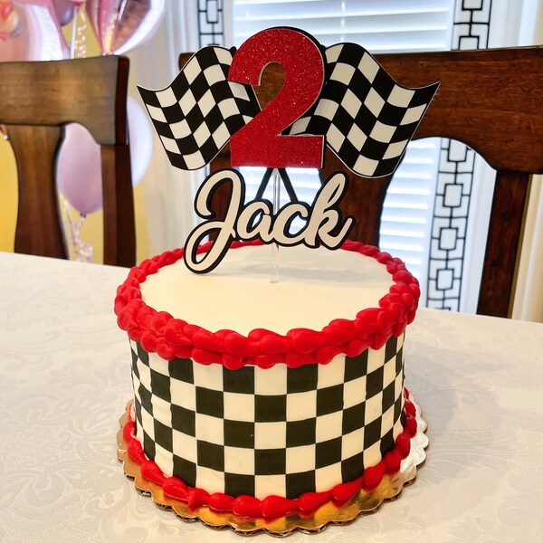 Race Cars Cake Topper - Personalized Cake Topper - Cake Topper - Cars ...