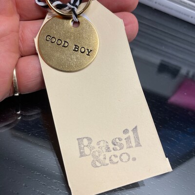 Custom Hand Stamped Dog Tags Gold Handmade Engraved Typewriter Font ...