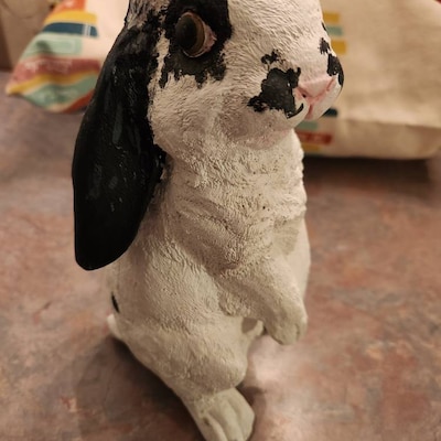 Bunny Statue Unpainted lop Eared Rabbit Memorial Ready to Paint garden ...