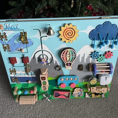 Large Busy Board for Toddler 70x100 Cm, 2 Modules, Sensory Board With ...