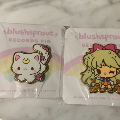 Moon Girls Anime Enamel Pins Cute Kawaii Chibi Magical Girl Cat Luna ...