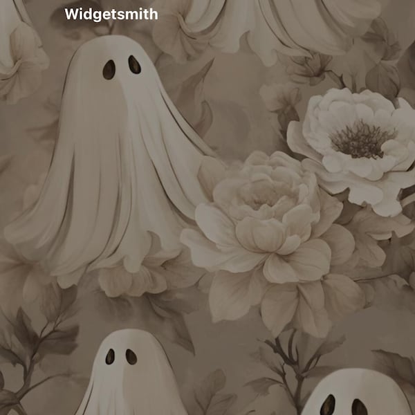 Ghost Floral Phone Black Wallpaper | Aesthetic Home Lock Screen ...