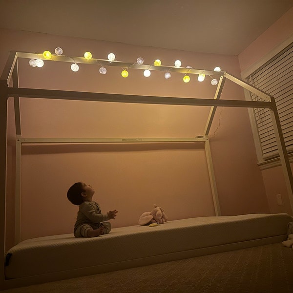 Custom Color Cotton Ball String Lights for Bedroom , Personalized Gift ...