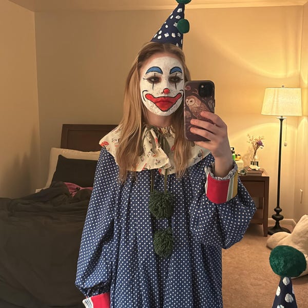 Antique Theater Costume, Harlequin Jester Pirouette Clown, Crown W ...