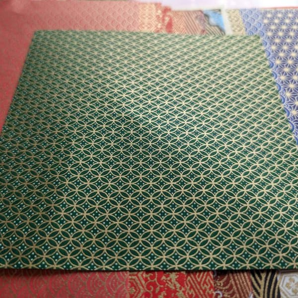 Origami Paper, Chiyogami Paper, Yuzen Paper, Washi Paper. Gold Waves on ...
