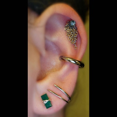 Vertical Labret Piercing Chain Piercing Chain Lip Piercing - Etsy UK