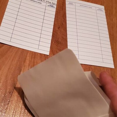 25 Library Card Pockets With Self Adhesive Backs AND 25 Library Cards ...