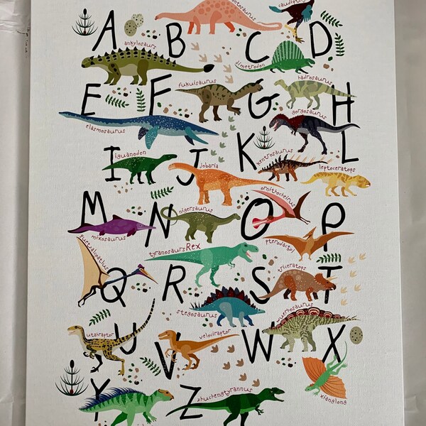 Dinosaur Alphabet, Alphabet Poster, Canvas Poster, Canvas Print ...