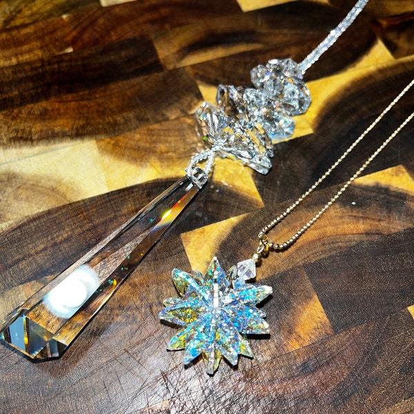 76mm (3.0") Long Swarovski Crystal Hexagonal Prism With a Cascade of ...