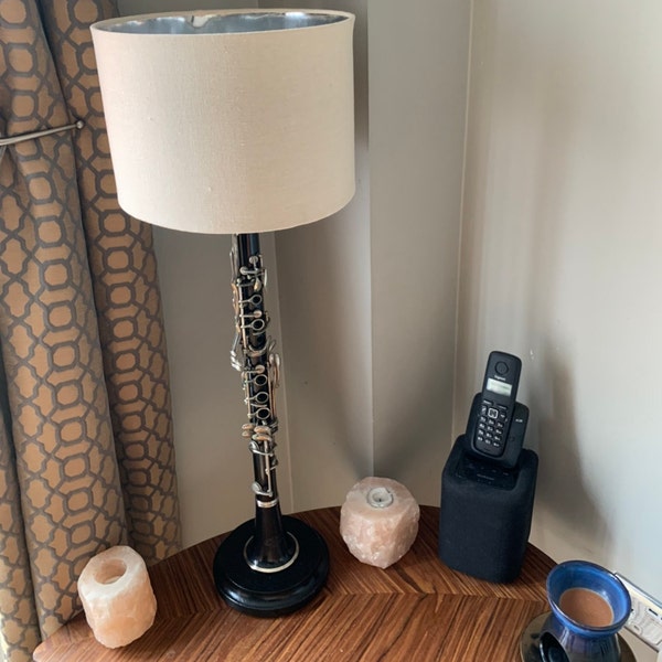 Clarinet Lamp, Handmade With Round Black Base, New & Upcycled - Etsy