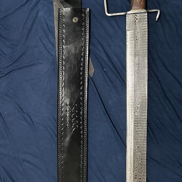 Hand Forged, Custom Damascus Steel Sword 35 Inches, Full Tang, Vikings ...
