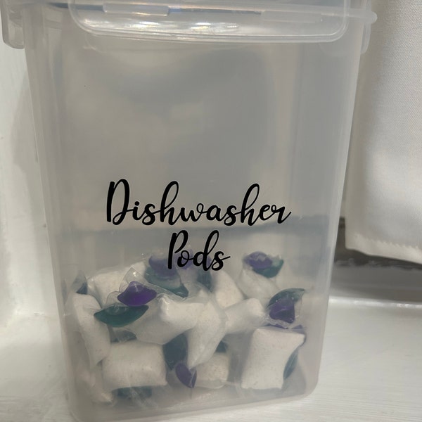 Dishwasher Pods Label Decal / Kitchen Dishes Dishwasher Pods Label ...