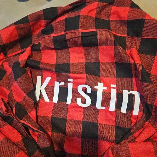 Gifts UNISEX Personalized Gift Oversized Flannel Shirt Bridesmaid Gift ...
