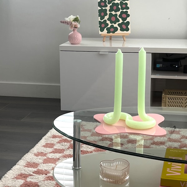 Blob Coaster / Wavy Squiggle Trinket / Candle Tray Aesthetic Irregular ...