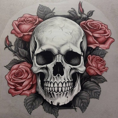 Skull and Roses PNG and JPEG Digital Download for Sublimation 300 Dpi ...