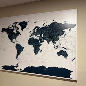 Mellow Blue World Map Poster Accurate Big Wall Map Print - Etsy Canada