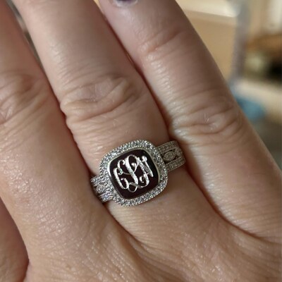 Sterling Silver Monogram Stackable Ring, Sterling Silver Stackable Rings, Sterling Silver Sara ...