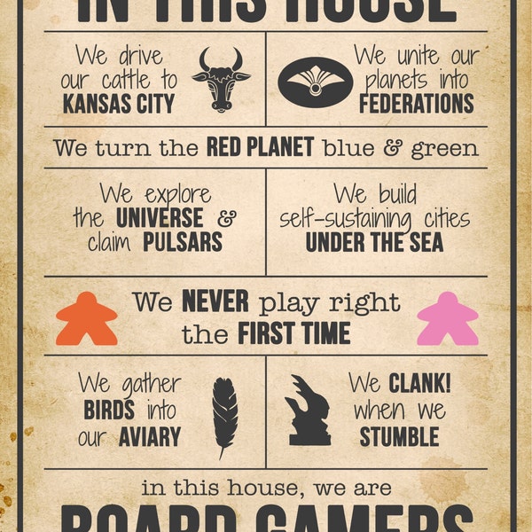 Printable Custom Vintage Style Board Game Wall Art~personalized Table ...