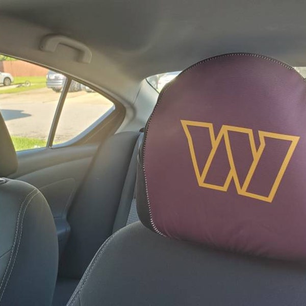 Washington Commanders Themed Custom Car Headrest Cover for a Fan - Etsy