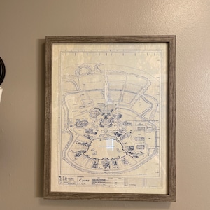 Disney World Map Vintage Disney Map Blueprint | Etsy