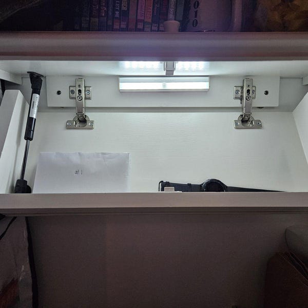 Stained Wall Shelf With Hidden Compartment and Magnetic Locking System ...