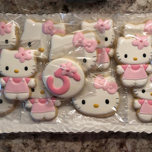 Hello Kitty Decorated Cookies - Etsy
