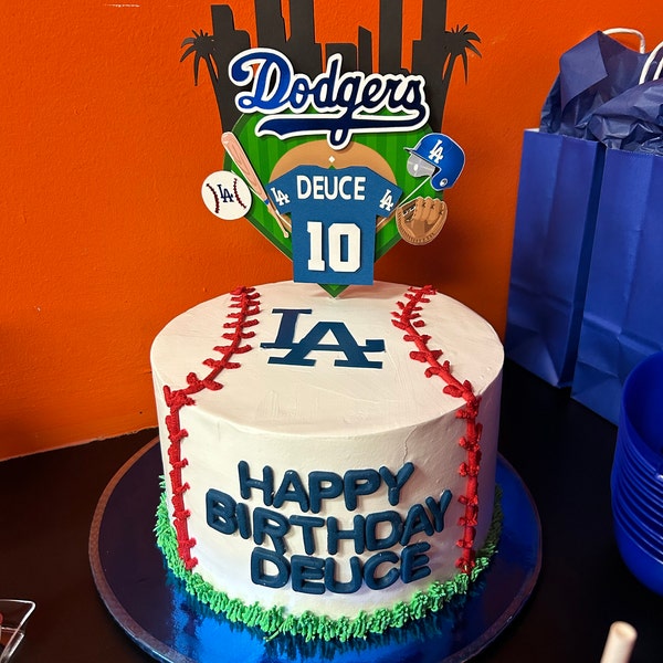 3D LA Dodgers Cake Topper - Personalized/custom Party Decor- Birthday ...