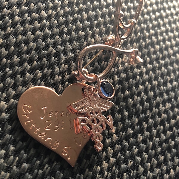 Rose Gold Stethoscope Heart Nurse Pin - RN Pin - Nurse Graduation - NP ...