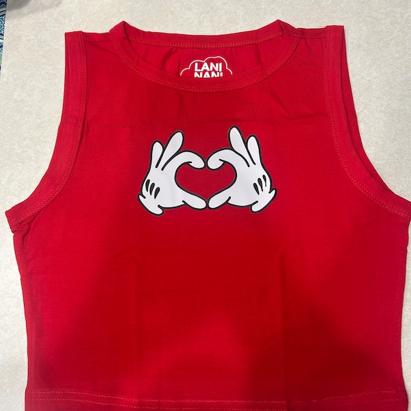 Mickey Heart Crop Tank | Disney Crop Tank | Disneyland Crop Tank ...