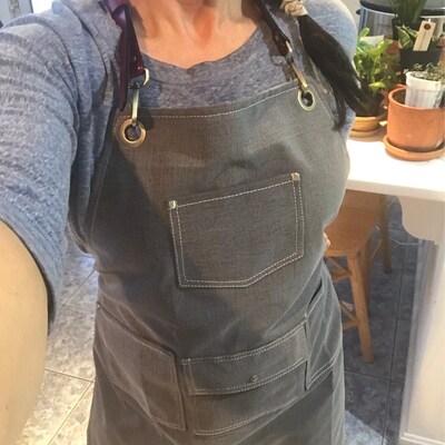 Personalized Utility Bib Neck Leather Straps Restaurant Barista Cafe ...