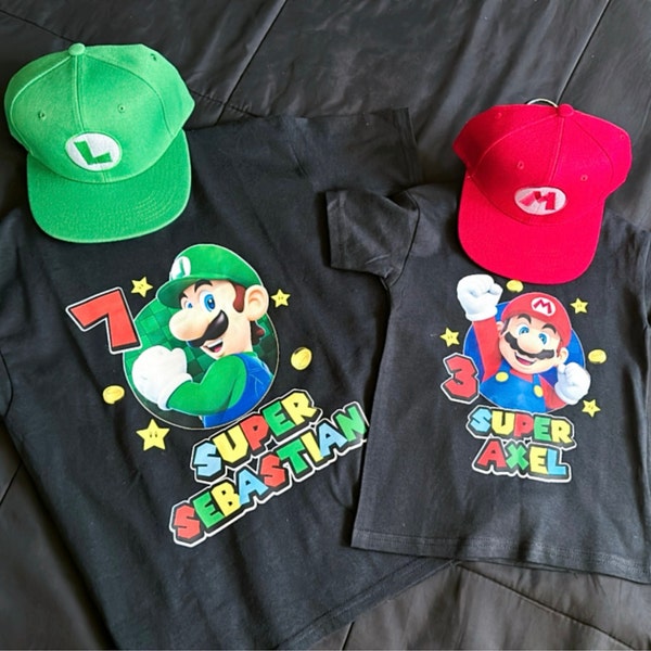 Personalized Super Mario Shirt, Birthday Boy T-shirt, Birthday Gift ...