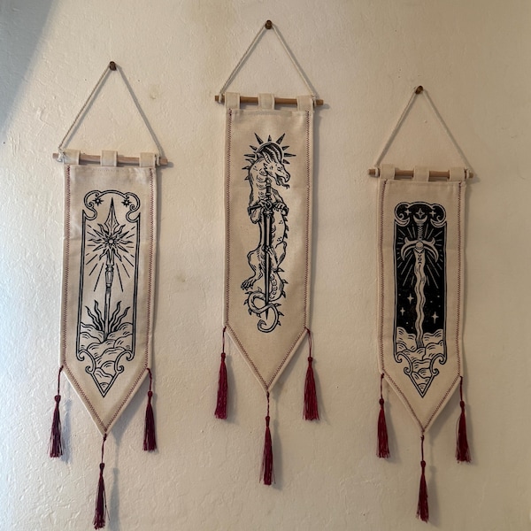 Original Medieval Unicorn and Lion - Linocut Banner - Limited Edition ...