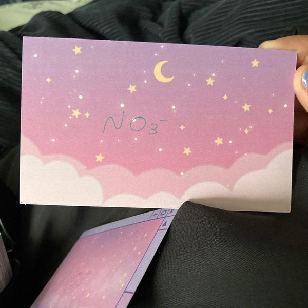 Starry Clouds Note Cards | Kawaii Aesthetic Stationery Index Note Cards - Etsy