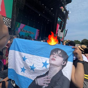 Enhypen Jake Wearing Hoodie Flag Banner, Enhypen Jake American Tapestry ...