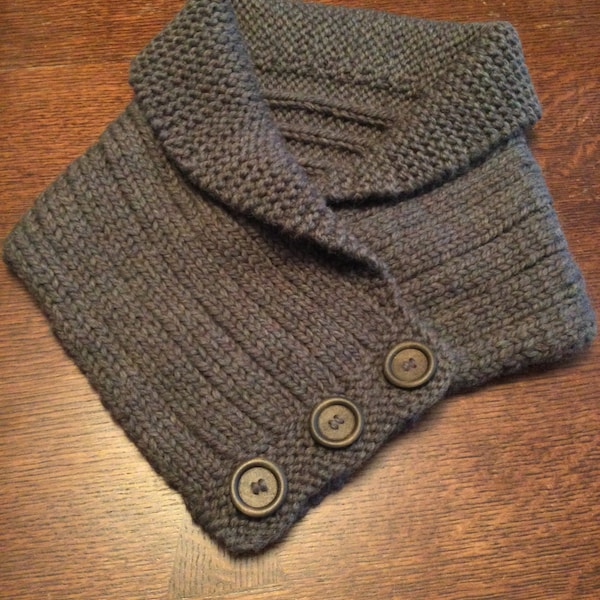 Women's Cowl Knitting Pattern • Shawl Collared Cowl Knitting Pattern ...