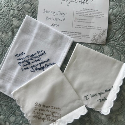 In Memory Handwritten Handkerchief - Etsy
