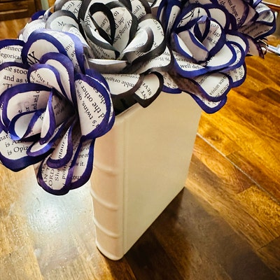 Book Page Paper Flowers Handmade to Order With Custom Colors Quantity 6 ...