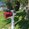 Mailbox With White Vinyl Post, Decorative Base, and Federation Style ...