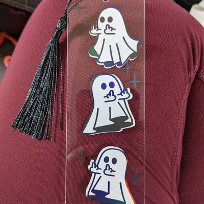 Rude Ghost Bookmarks Cute Bookmarks Spooky Acrylic Bookmark - Etsy