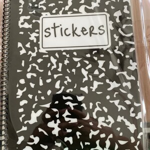 Composition Notebook Style Reusable Sticker Book - Etsy