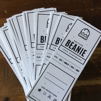 PRINTABLE Beanie Tags 8pc Digital PDF Tags Labels for Handmade Knit and ...