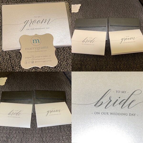 Wedding Card to Your Bride or Groom on Your our Wedding Day Love Note ...