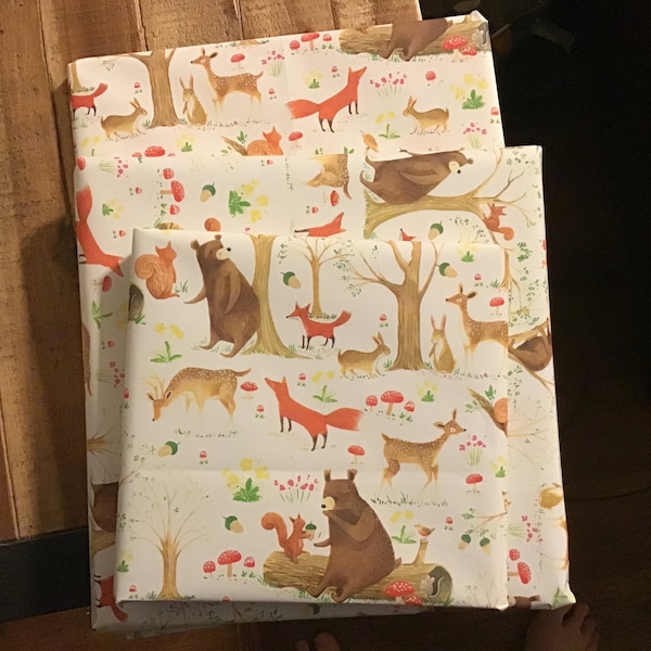 Fairytale Forest Gift Wrap Paper Luxury 30" X 30" Woodland Mushroom ...