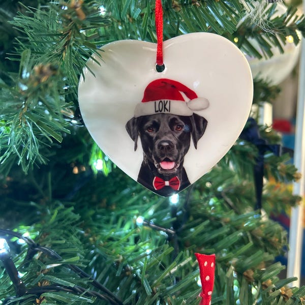 Personalised Black Labrador Christmas Decoration Christmas Hanging ...