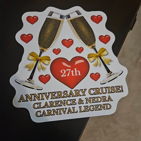 Personalized Anniversary Cruise Door Magnet, Anniversary Magnets ...
