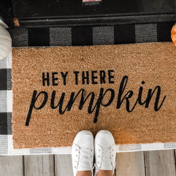 Hey There Pumpkin Doormat, Fall Welcome Mat, Fall Decor, Funny Doormat ...