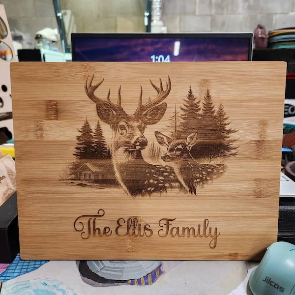 Stag and Doe Laser Engrave PNG | Wildlife Scene (digital Download) - Etsy