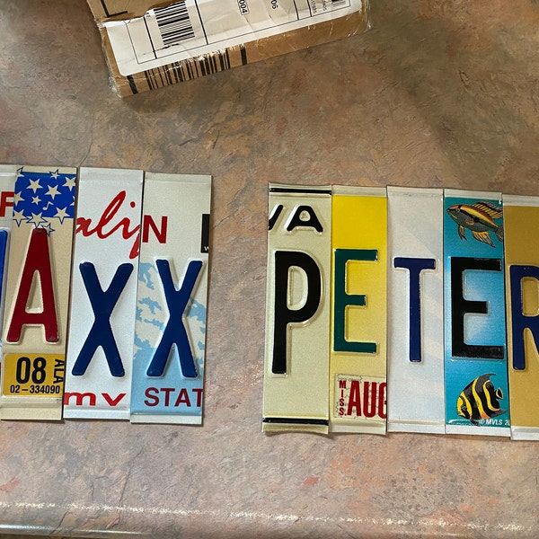 Good Condition Flat and Embossed License Plate Letters and Numbers to ...